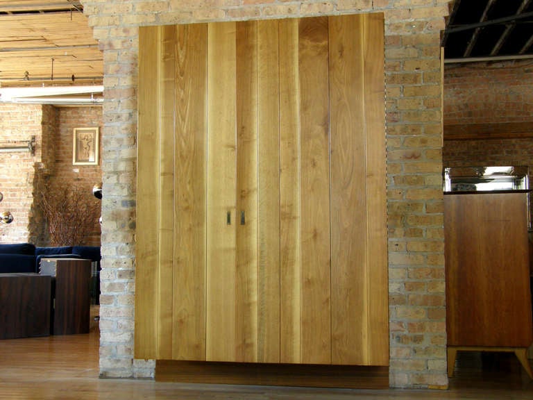 Edward Wormley for Dunbar Wall Mount Storage Bar Cabinet in Sap ...