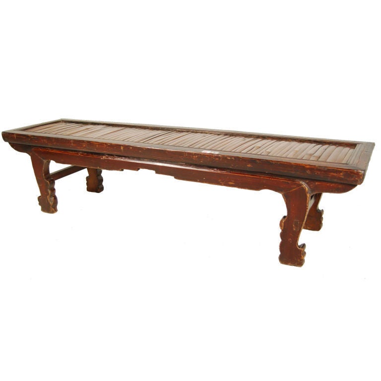 19th Century Chinese Double-Sided Bench with Bamboo Top at 1stDibs