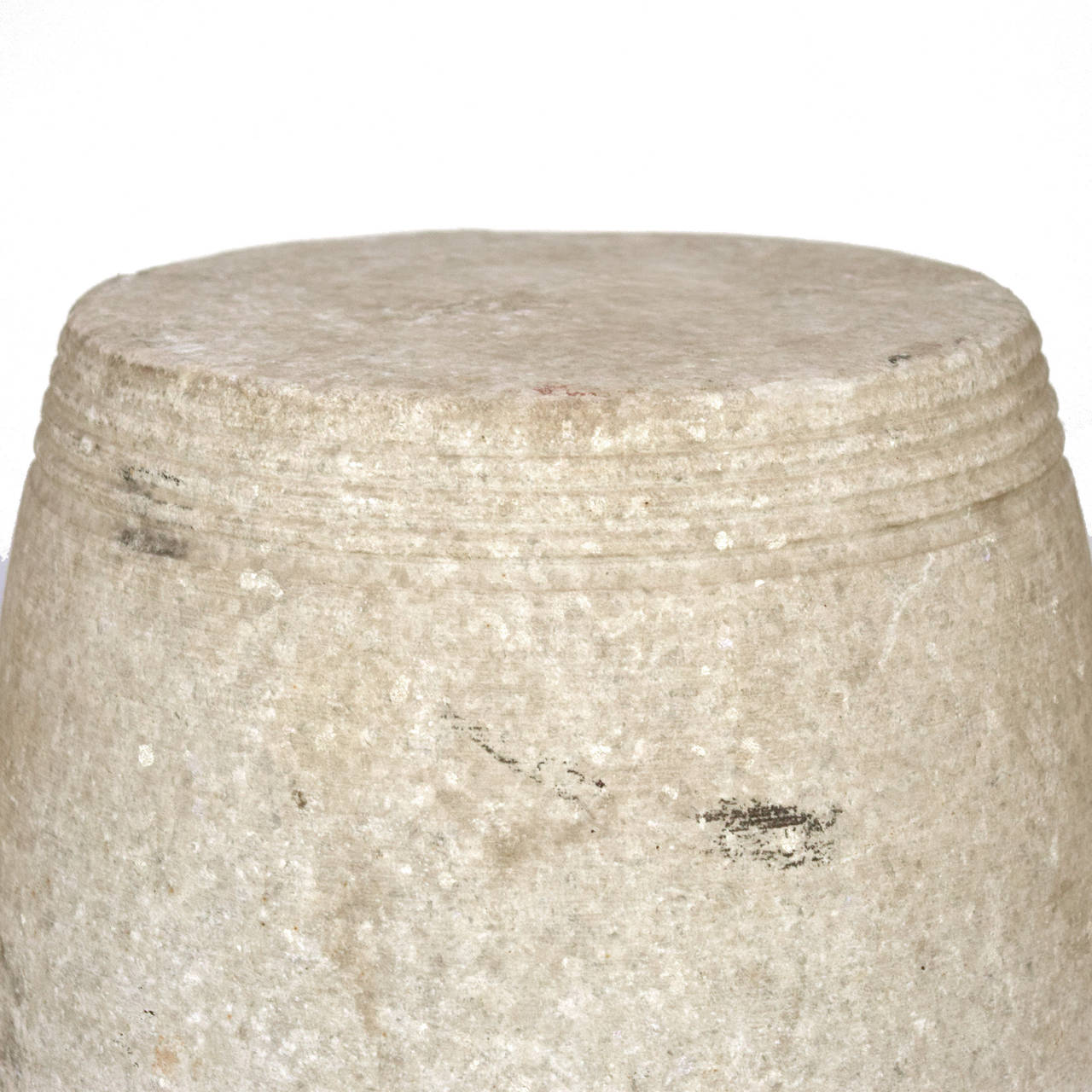 Ribbed Chinese Limestone Drum Stools at 1stDibs | ribbed limestone