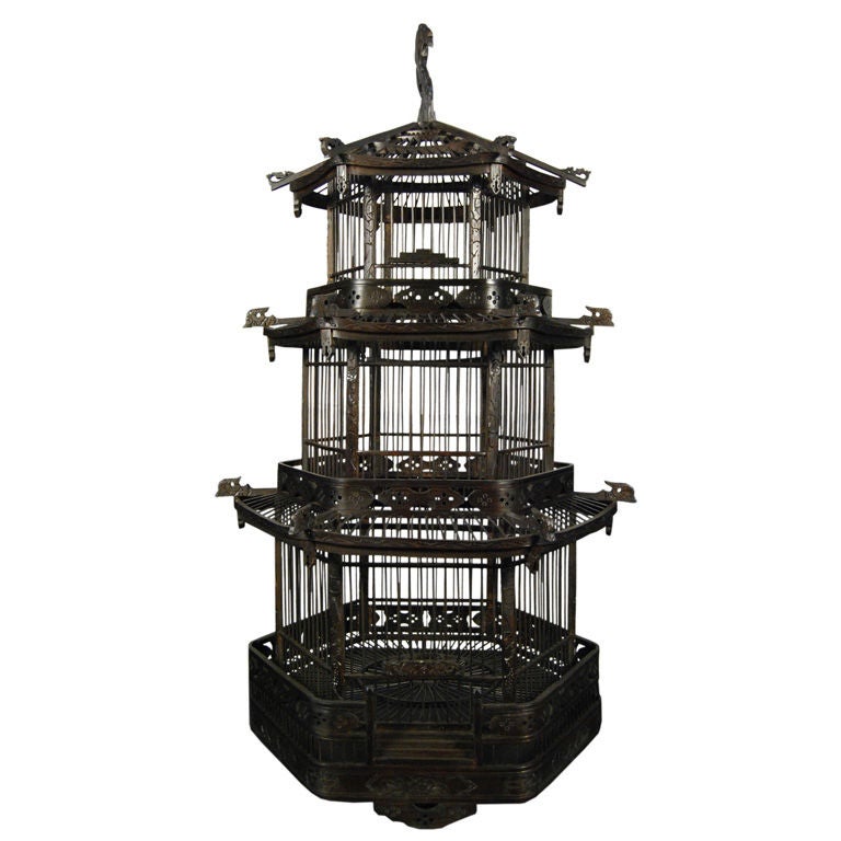 Early 20th Century Chinese Pagoda Bird Cage at 1stDibs | pagoda ...