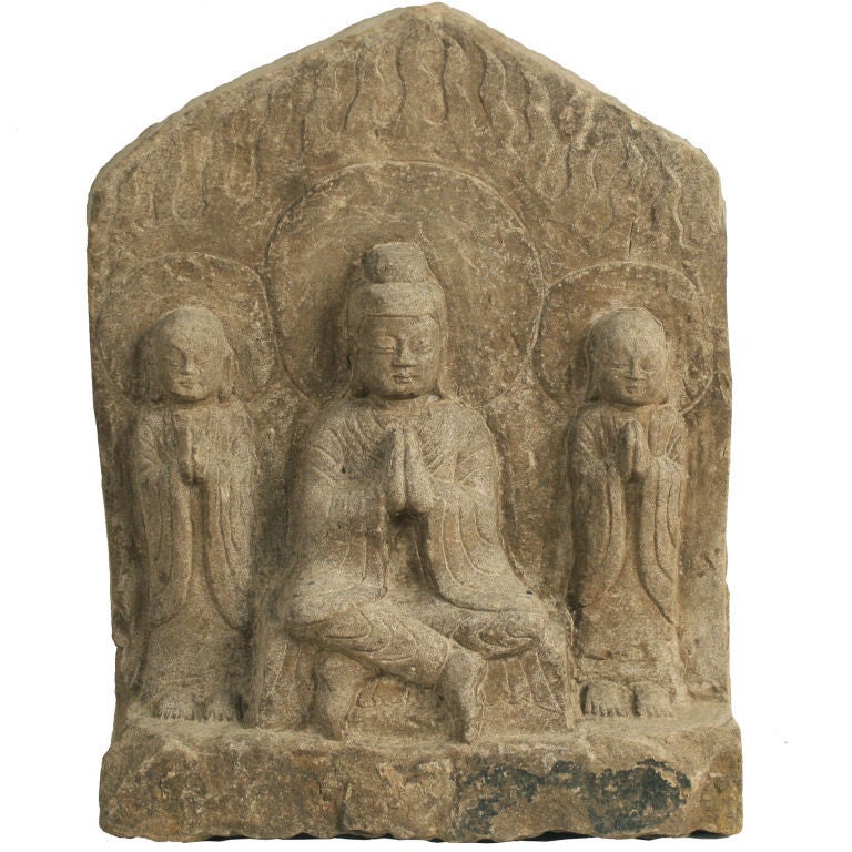 20th Century Chinese Carved Stone Buddha Tablet at 1stDibs