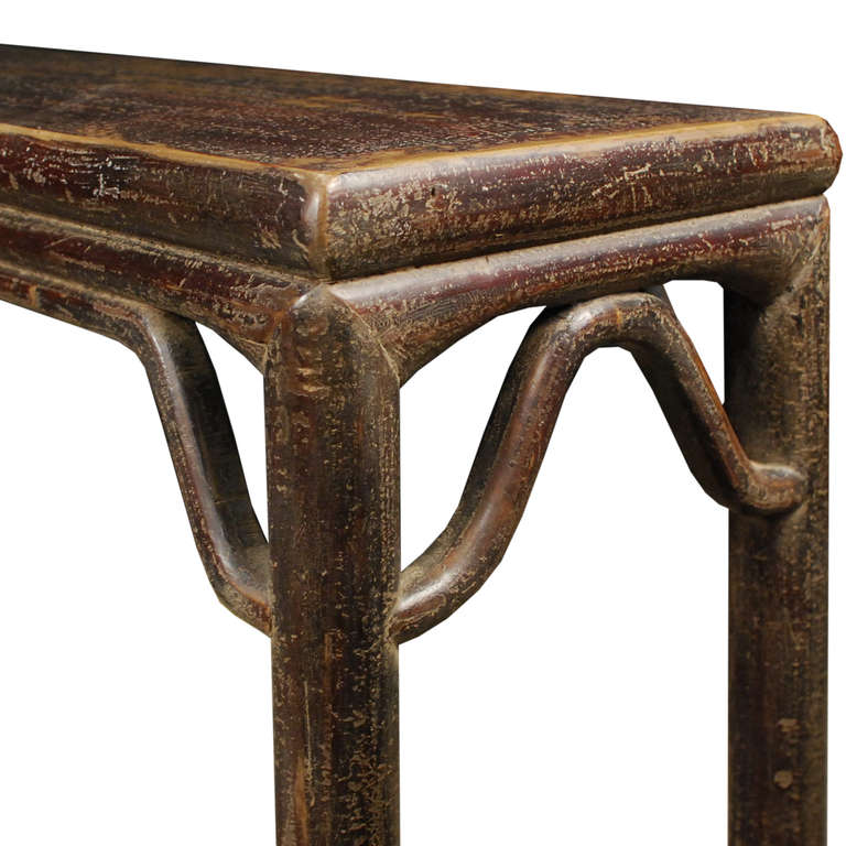 19th Century Chinese Shallow Lacquered Hoof Foot Altar Table at 1stDibs