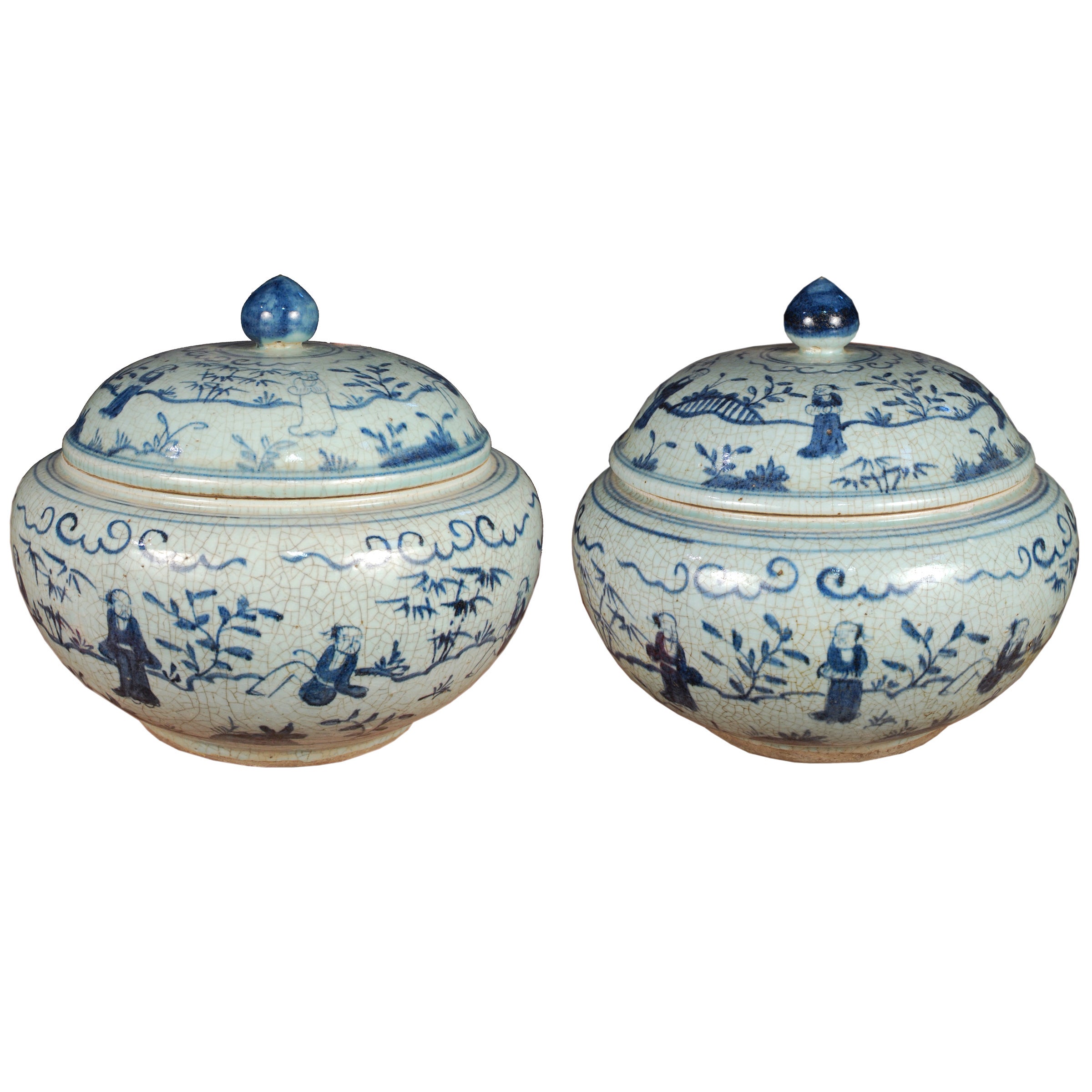 Asian Jars With Lids - 12 For Sale on 1stDibs