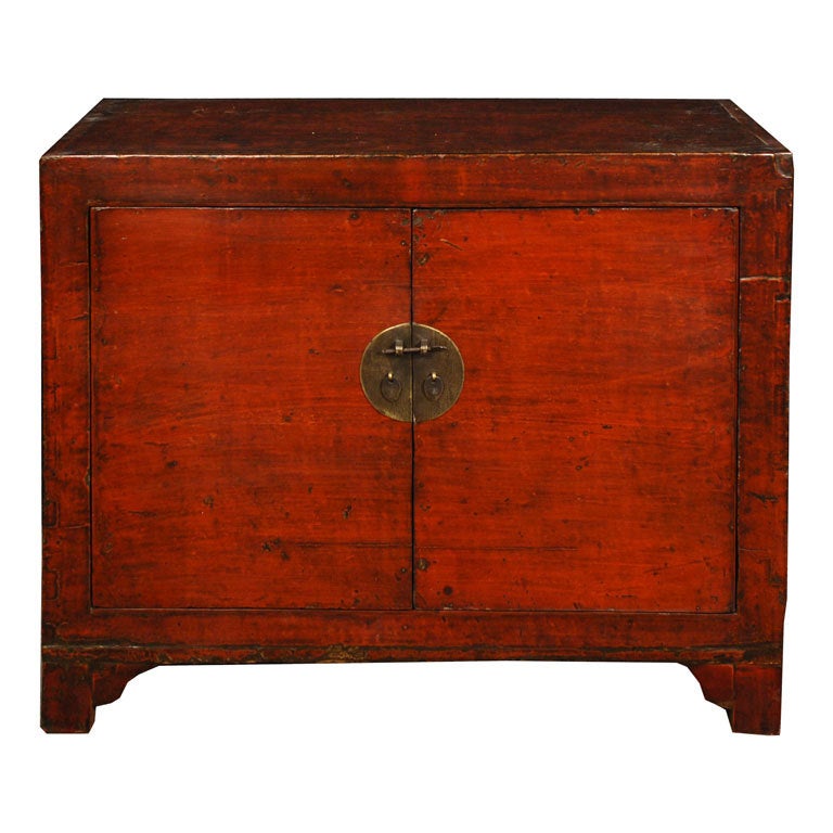 19th Century Chinese Red Lacquered Chest at 1stDibs