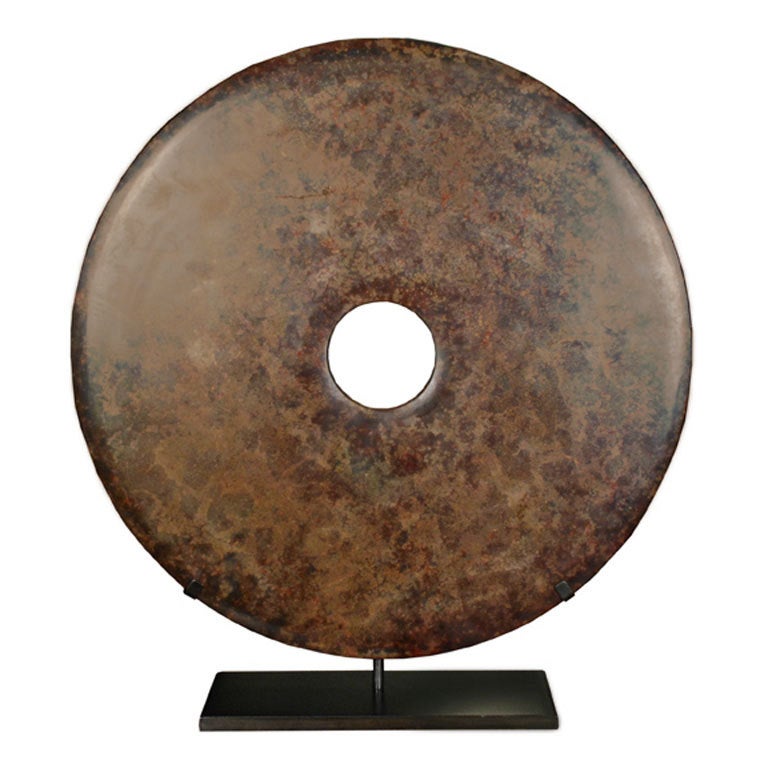 Stone Bi Disc on Stand at 1stDibs