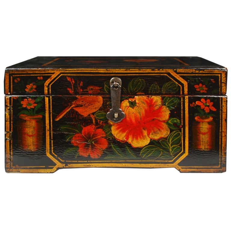 Early 20th Century Painted Treasure Box at 1stDibs
