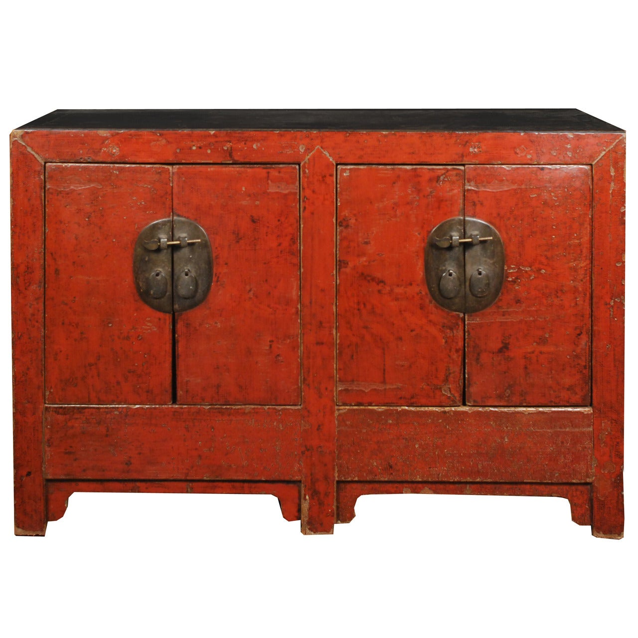 19th Century Chinese Red Lacquered Coffer at 1stDibs