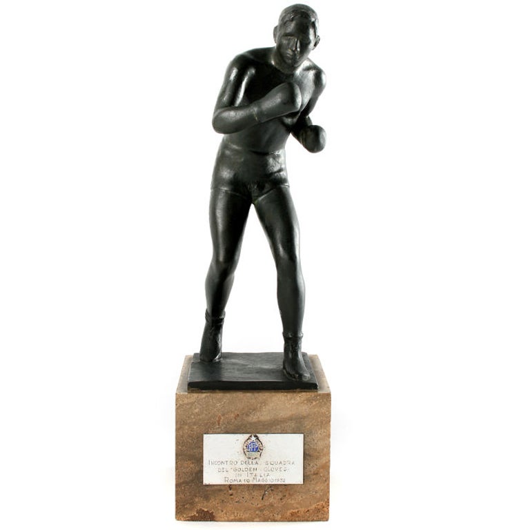 Bronze Sculpture of a Boxer for the International Golden Gloves at 1stDibs