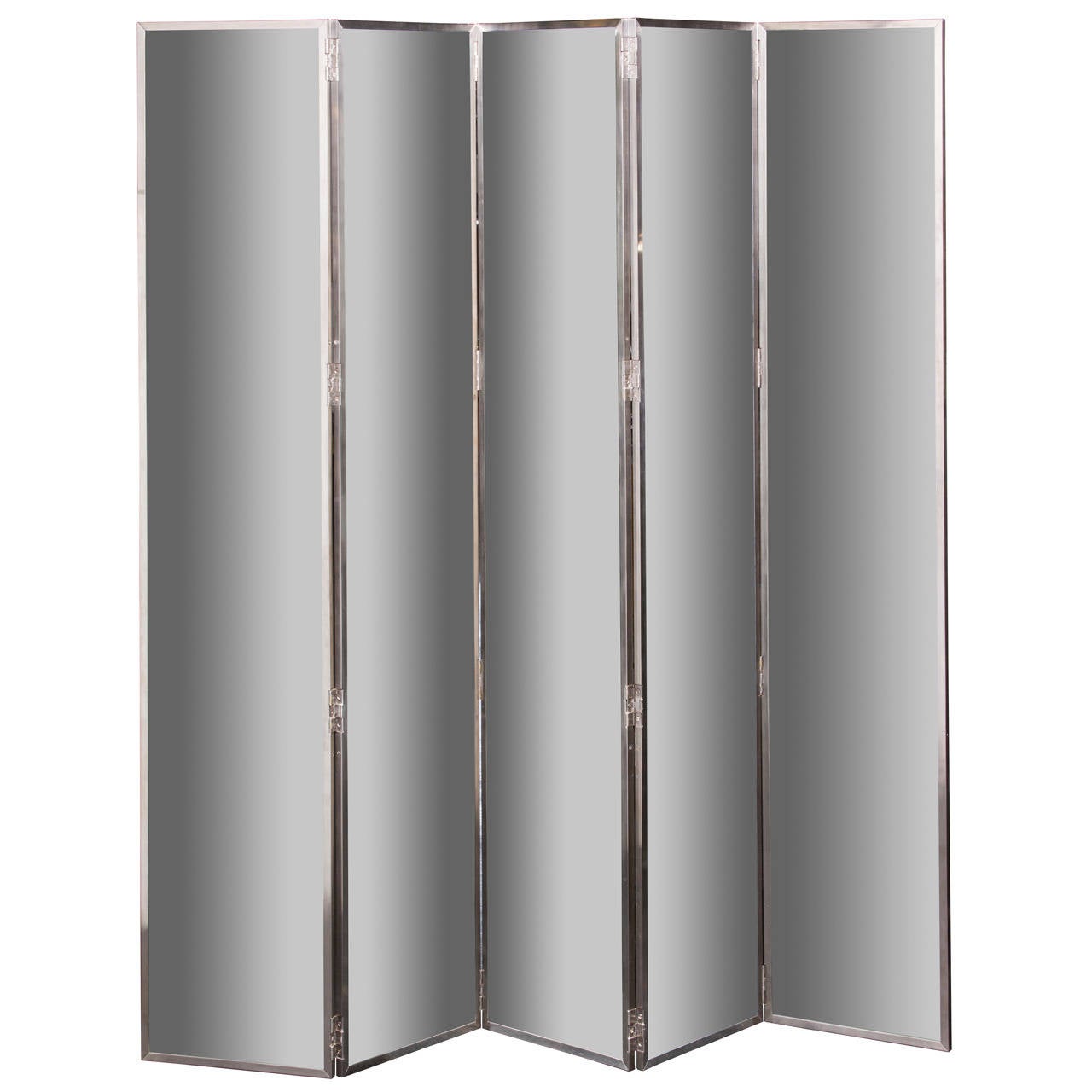 Machine Age Art Deco Mirrored Five-Panel Screen at 1stDibs