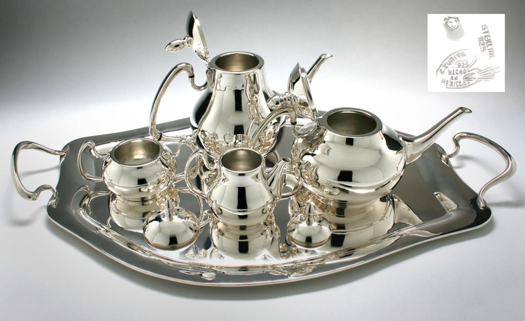 Modernist Sterling Silver Tea and Coffee Service For Sale at 1stDibs