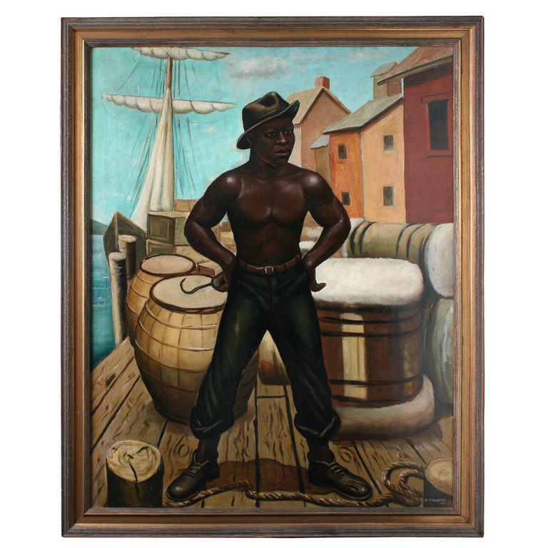 African American Dock Worker by Samuel Countee at 1stDibs