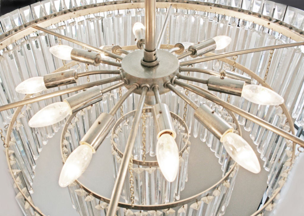 Modernist Crystal Chandelier at 1stDibs