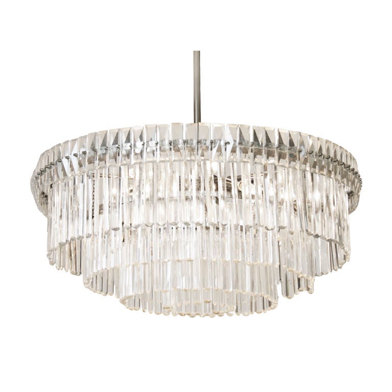 Modernist Crystal Chandelier at 1stDibs