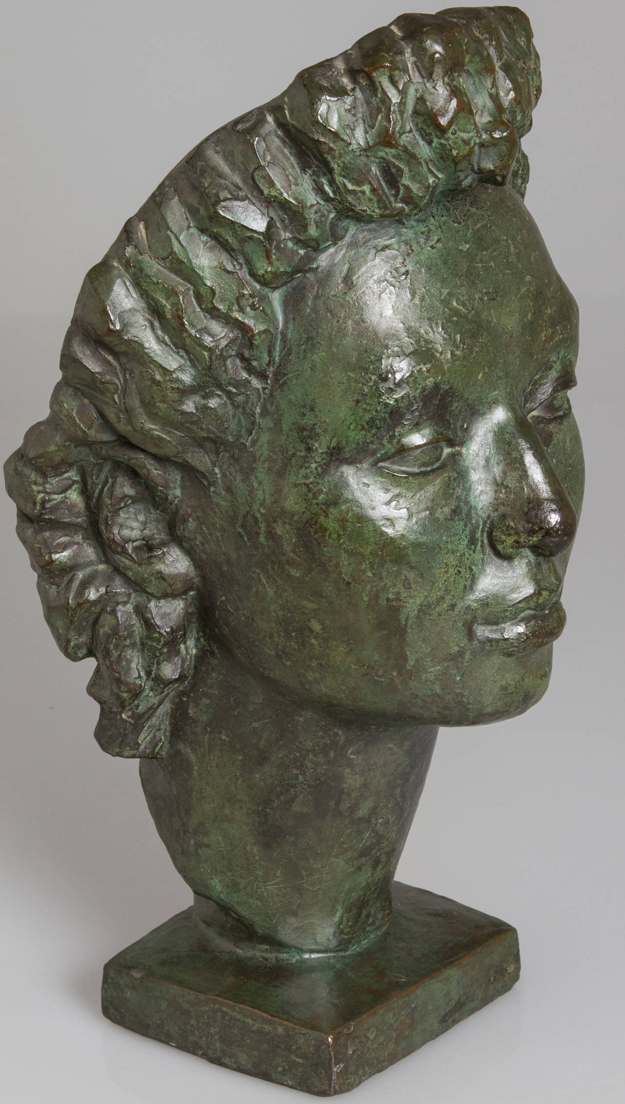 Abbott Pattison Bronze Sculpture, Portrait of His Wife at 1stDibs