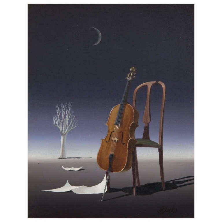Surreal Landscape with Cello by Norman C. Black at 1stDibs