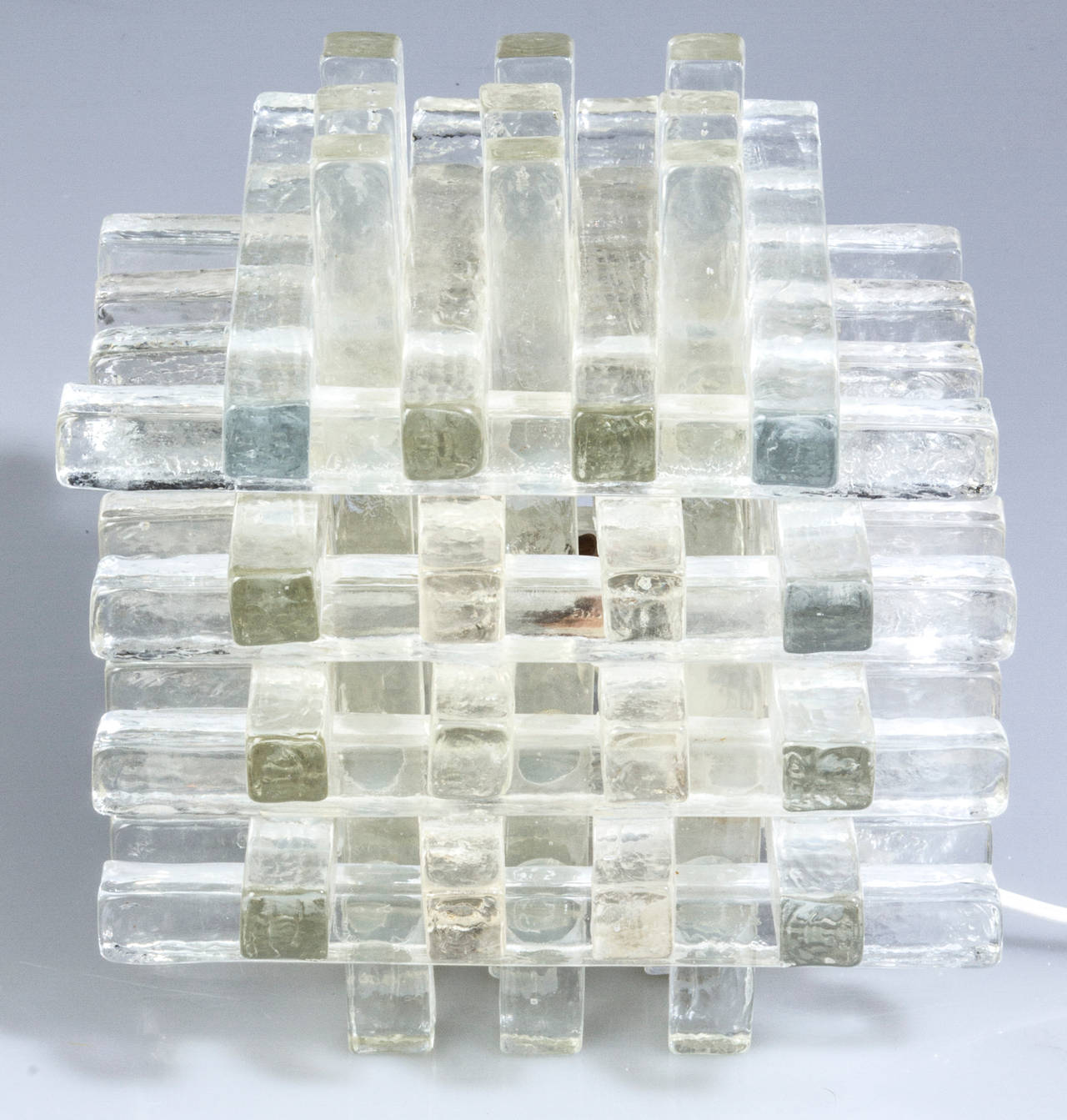 Sculptural Poliarte Glass Cube Lamp at 1stDibs