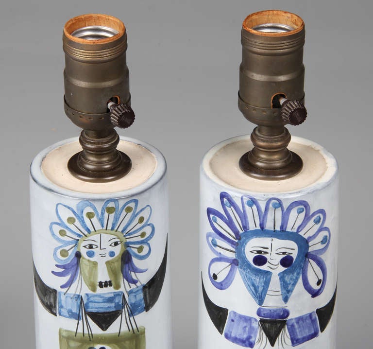 Pair of Roger Capron Ceramic Lamps For Sale at 1stDibs