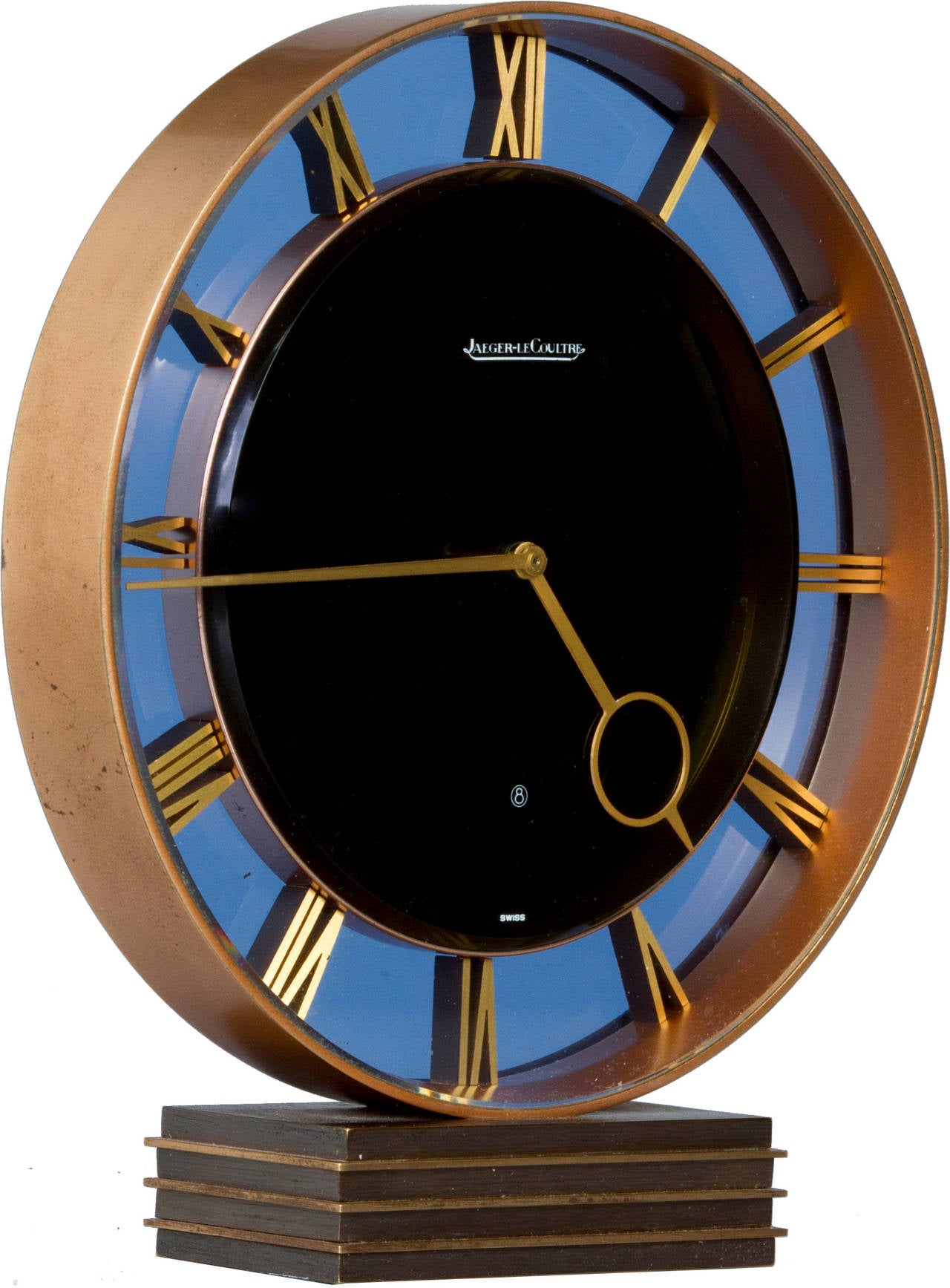 Art Deco Jaeger-Le Coulture Swiss Desk Clock at 1stDibs