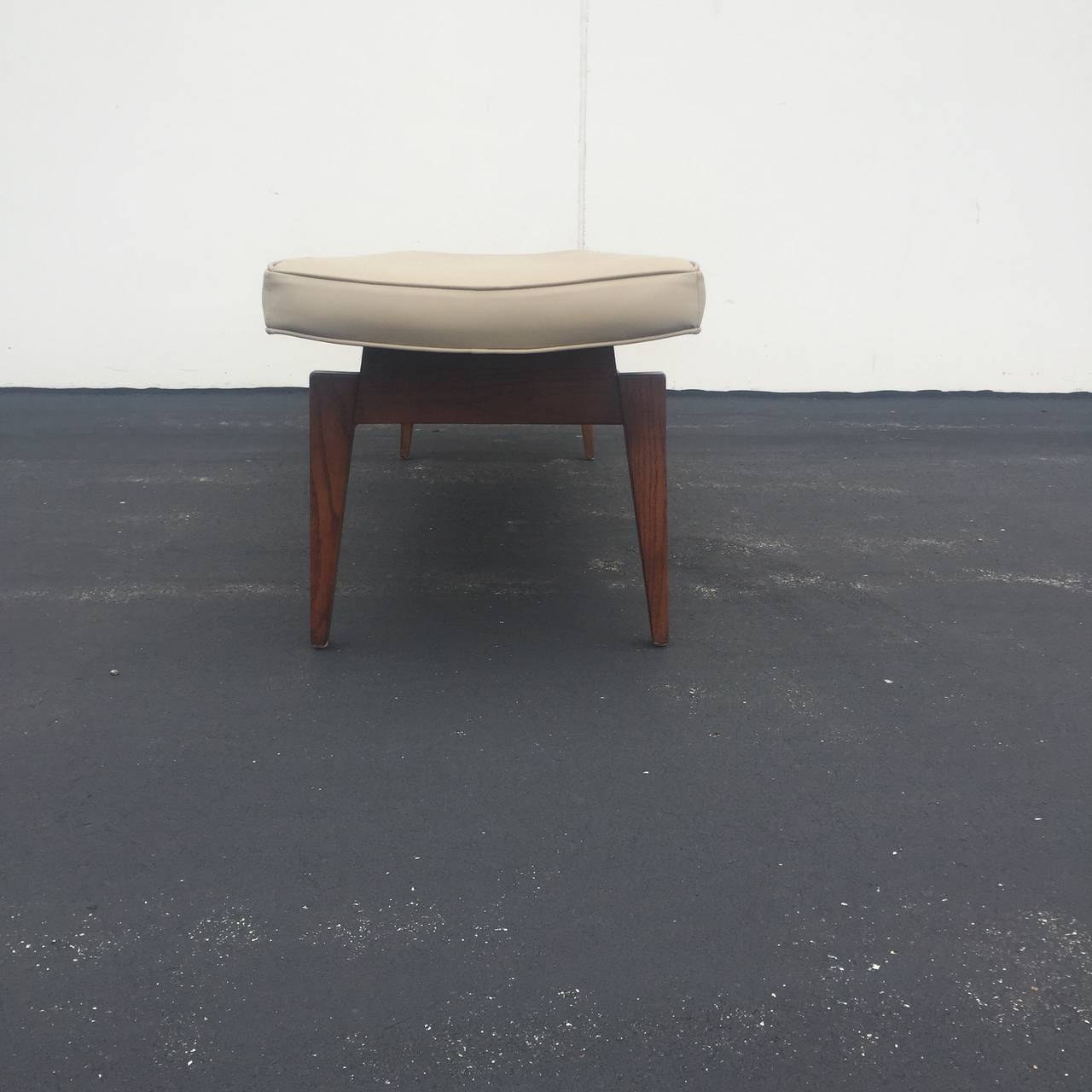 Custom Midcentury Style Walnut Base Bench at 1stDibs