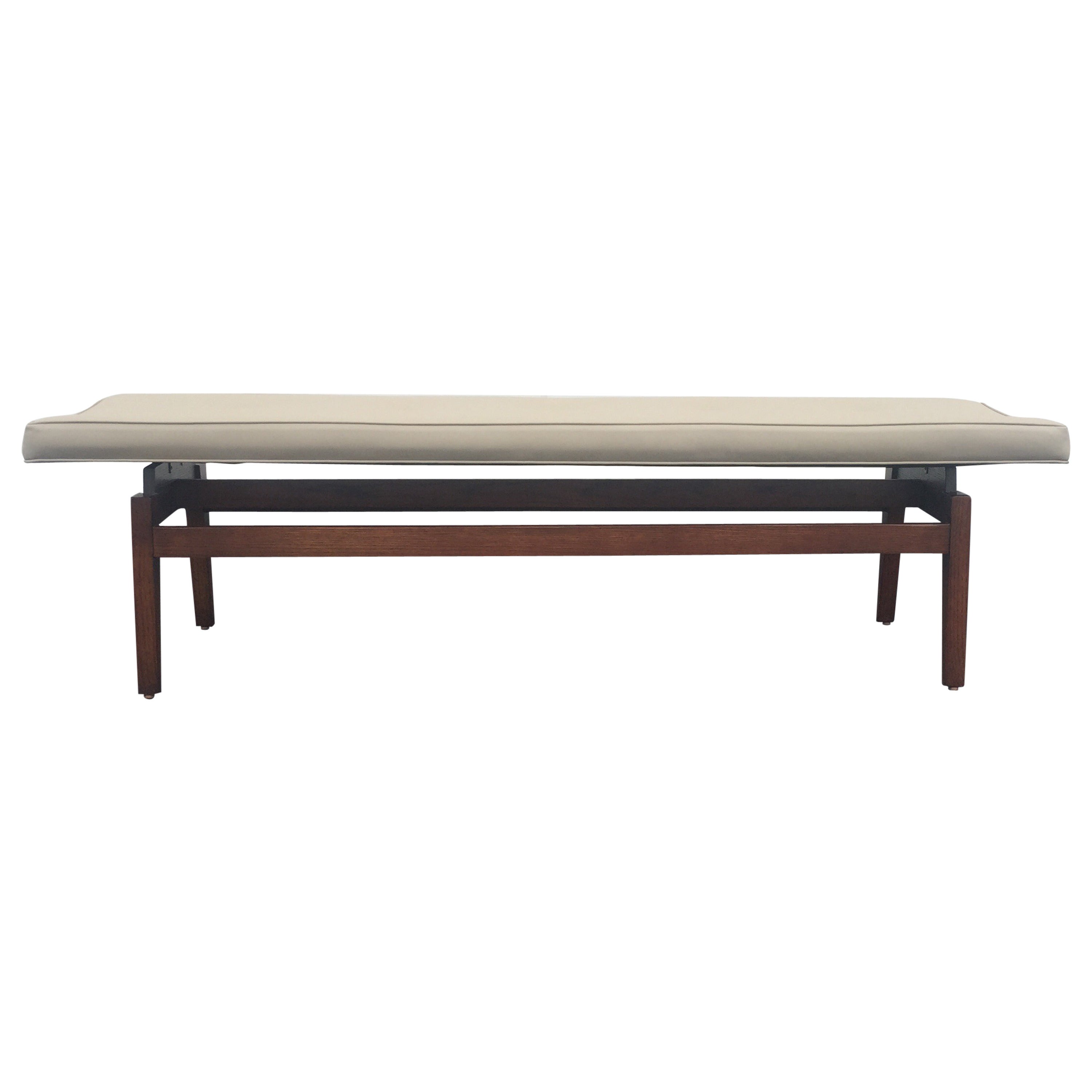 Custom Midcentury Style Walnut Base Bench at 1stDibs