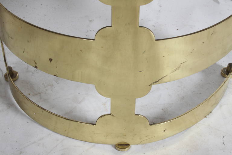 Sculptural Brass Base Stool Attributed to Grosfeld House at 1stDibs