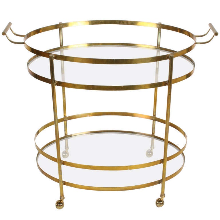 Italian Brass Cocktail Bar Cart At 1stdibs