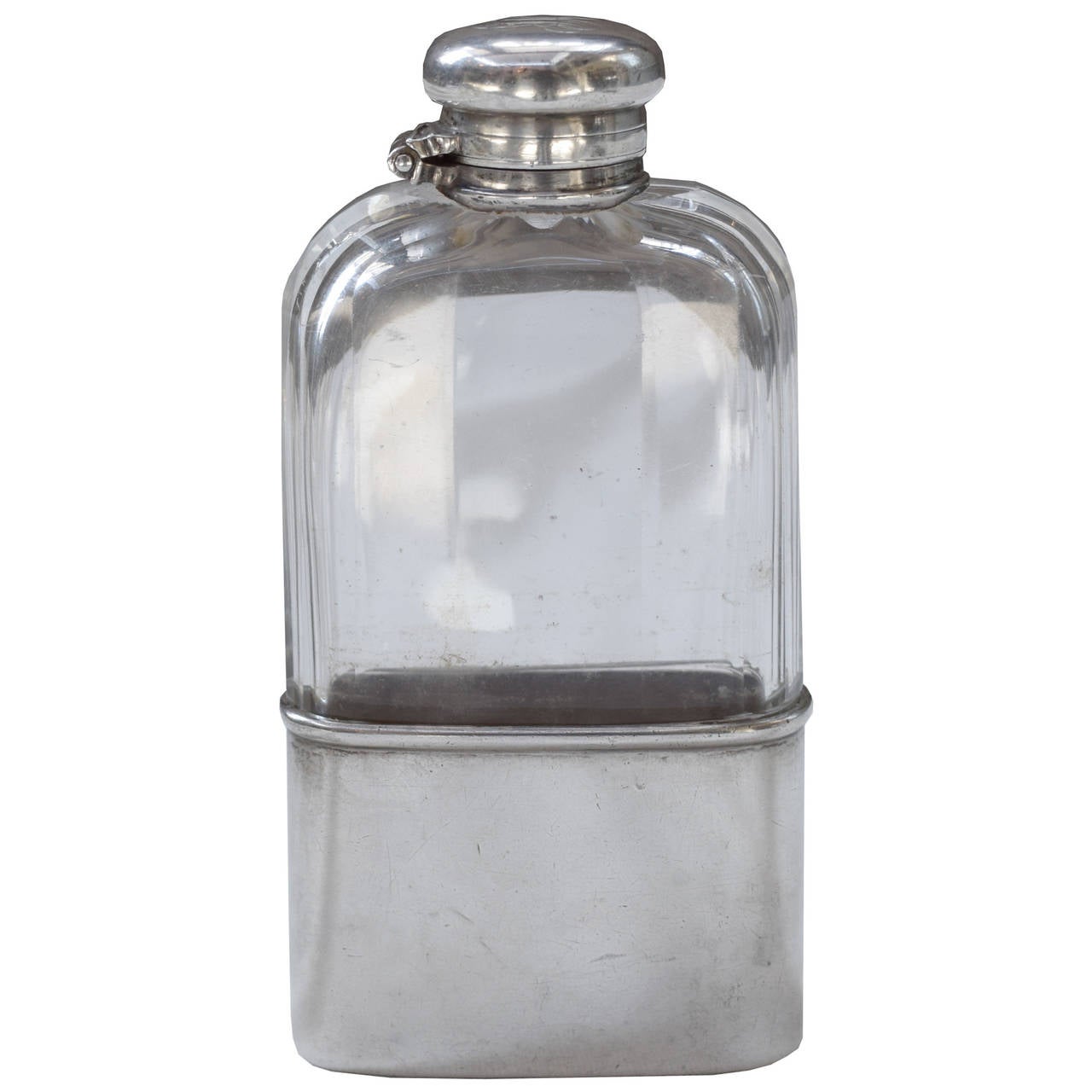 Tiffany and Co. Cut Crystal and Sterling Silver Flask For Sale at 1stDibs