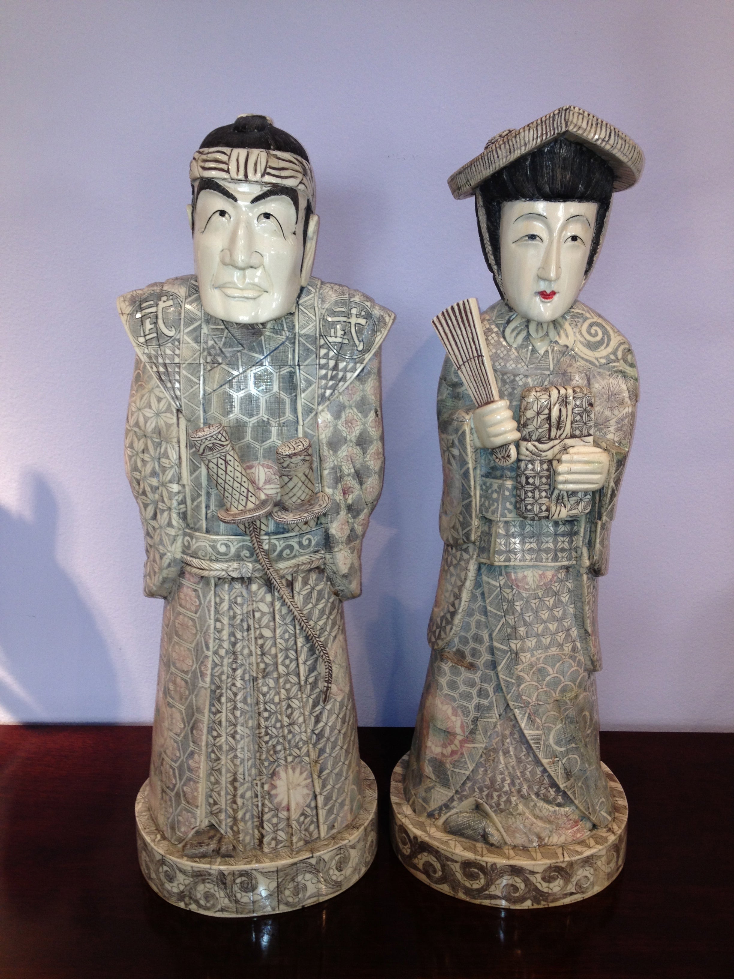 Pair of Ivory STATUES at 1stDibs