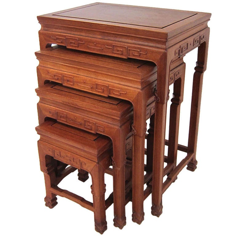 Set of Chinese Rosewood Stacking Tables at 1stDibs