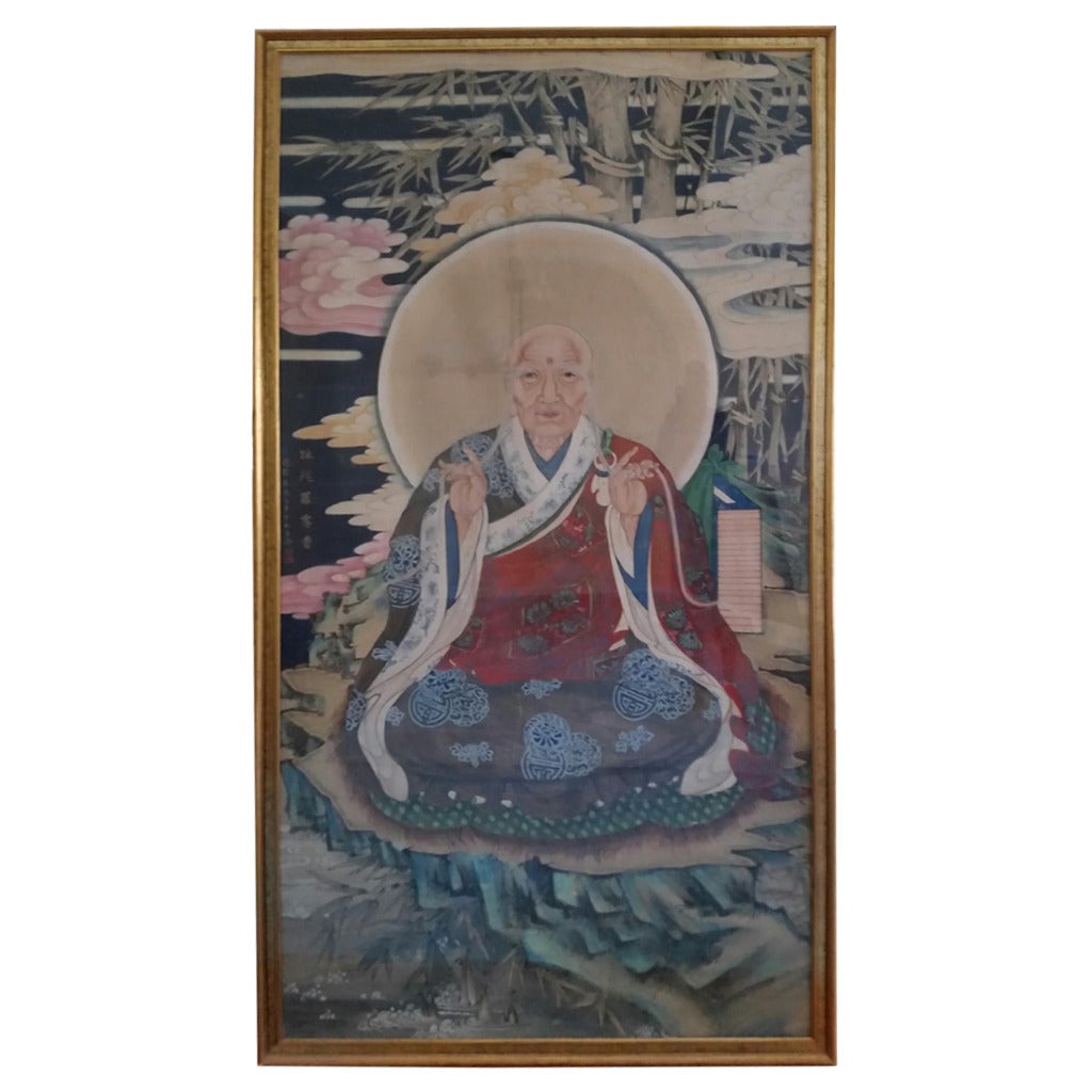 Buddhist Arhat Monk Chinese Painting at 1stDibs