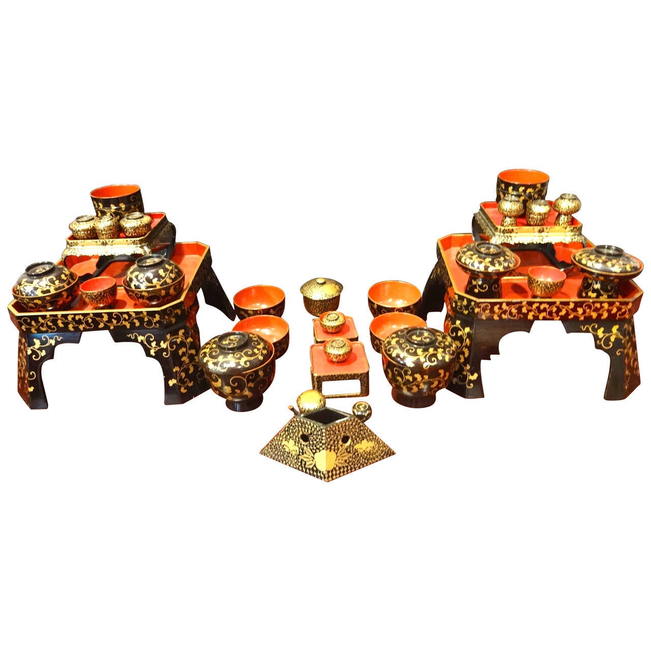 Japanese Child's Lacquer Ware Tea Set at 1stDibs