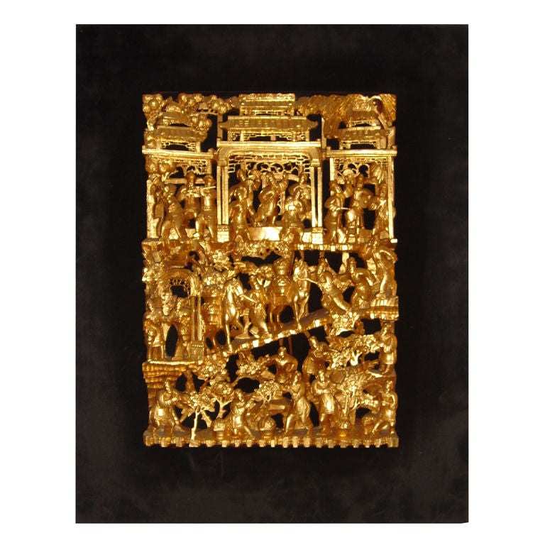 Chinese Gold Gilt Wood Carving at 1stDibs