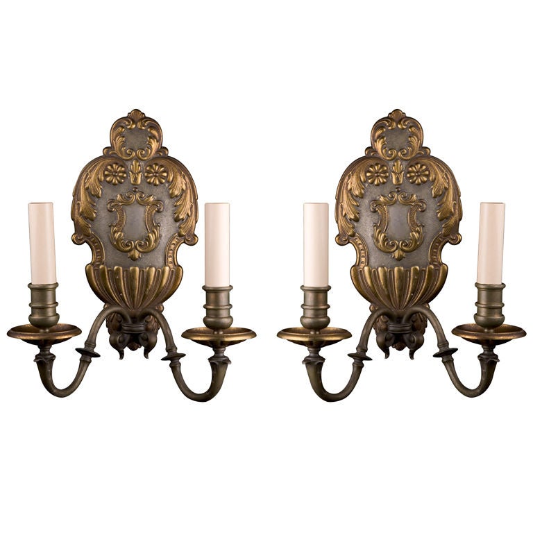 Antique Pewter Wall Sconces - 8 For Sale on 1stDibs