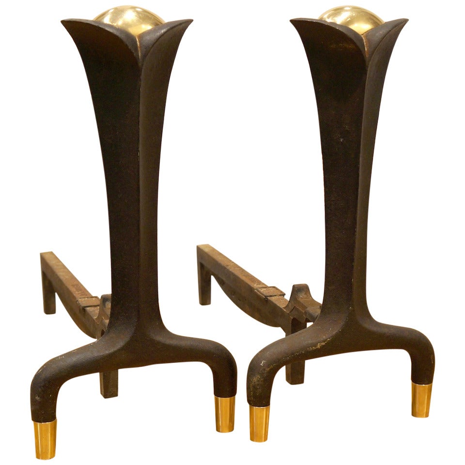 Donald Deskey for Bennett Andirons at 1stDibs