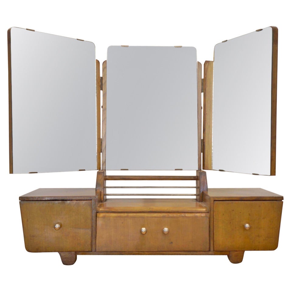 Deco White Pine Vanity at 1stDibs