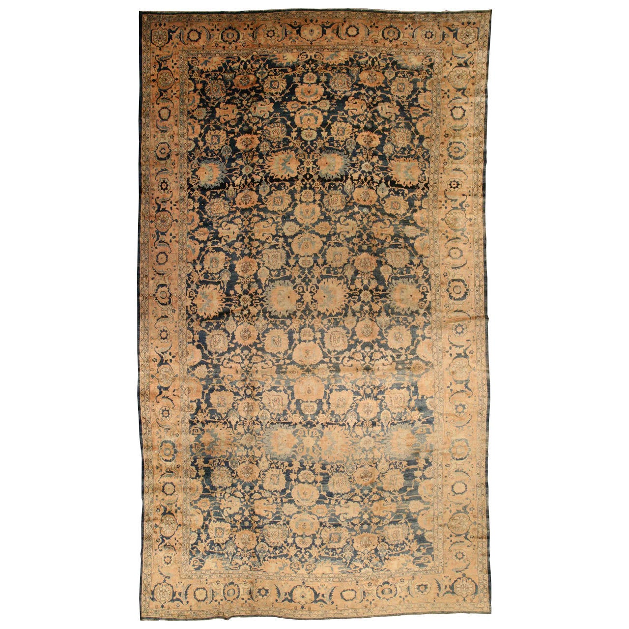 Antique Persian Sarouk Throw Rug at 1stDibs