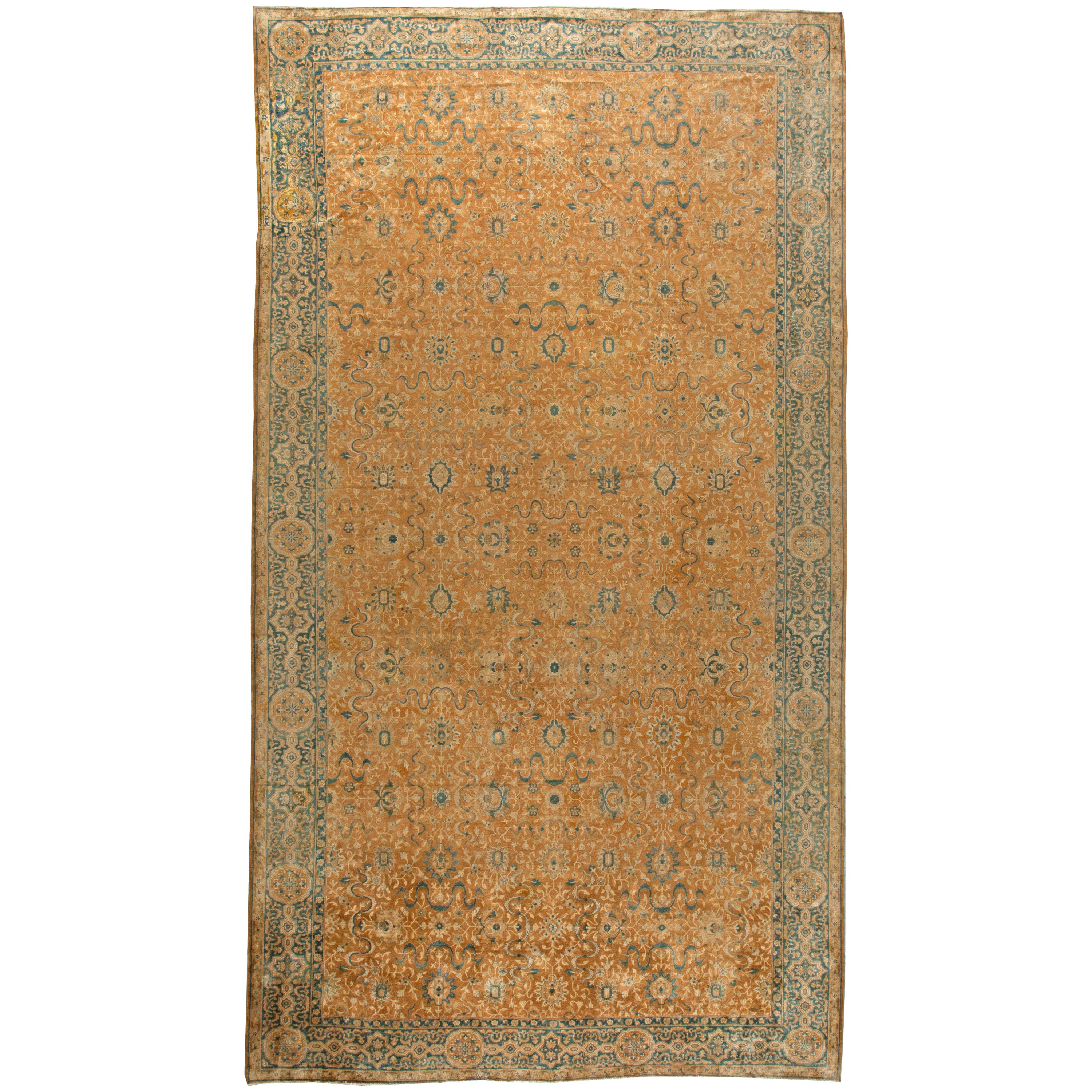 Solid-Colored Custom Indian Wool Rug For Sale at 1stDibs