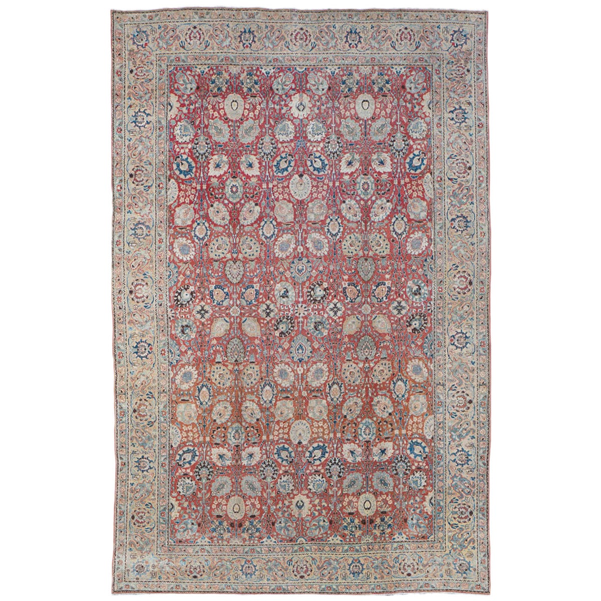 Antique Persian Tabriz Rug For Sale at 1stDibs