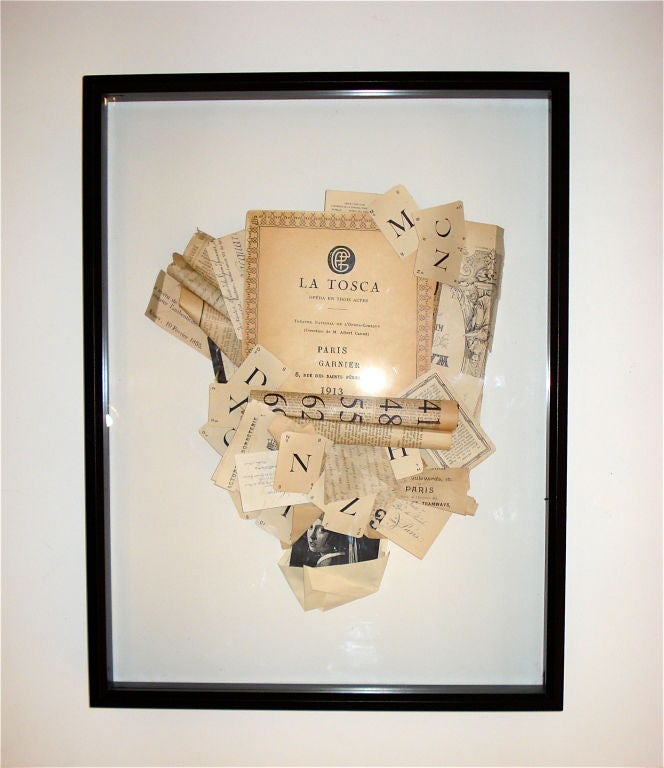 Assemblages of Antique French papers by Woody Biggs at 1stDibs