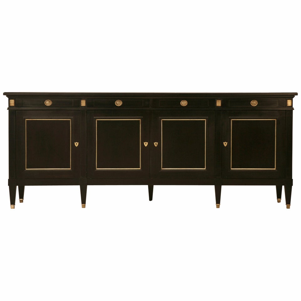 Ebonized Vintage French Directoire Style 4 Drawer over 4 door Buffet at ...