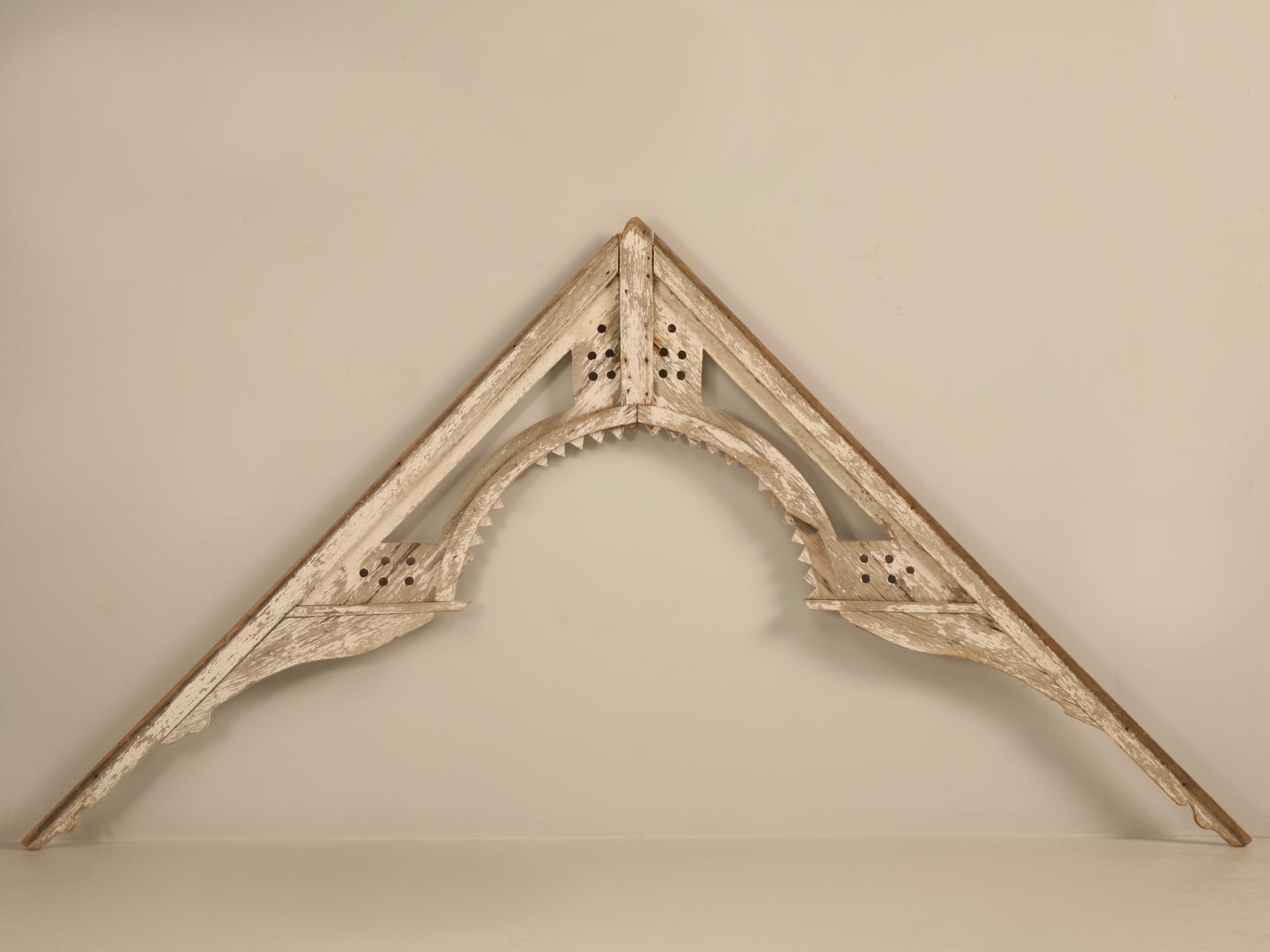 Original Antique American Gable End Retaining It's Crumbly Paint at 1stDibs