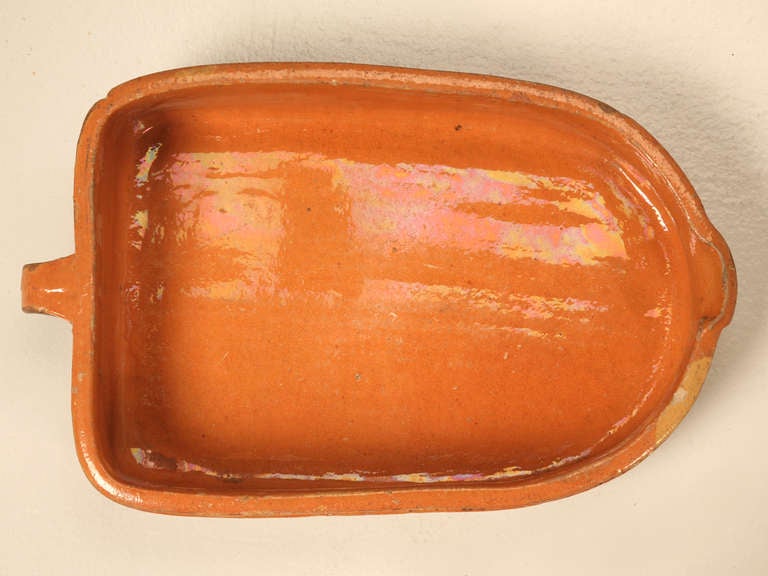 Unique Antique French Glazed Terracotta "D" Shaped Baking/Cooking ...