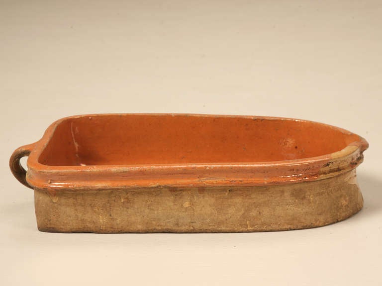 Unique Antique French Glazed Terracotta "D" Shaped Baking/Cooking ...