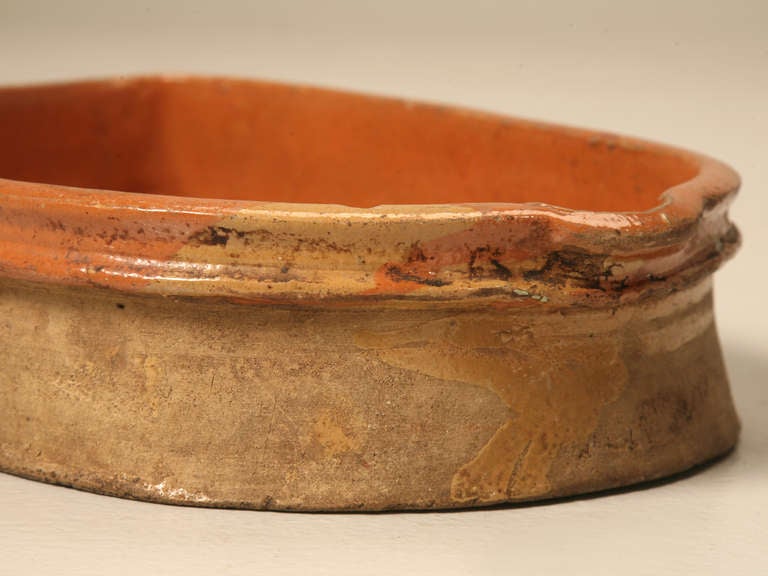 Unique Antique French Glazed Terracotta "D" Shaped Baking/Cooking ...