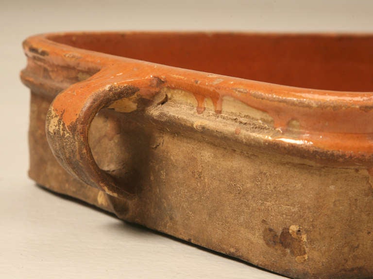Unique Antique French Glazed Terracotta "D" Shaped Baking/Cooking ...