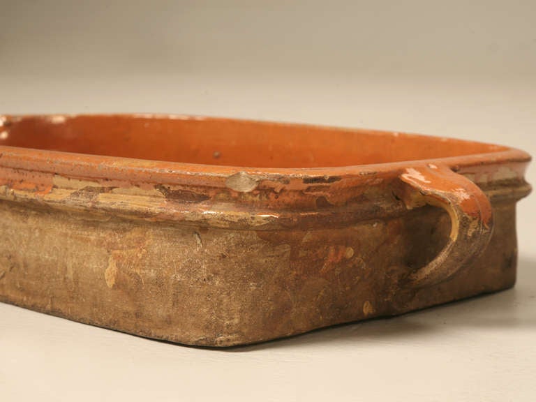 Unique Antique French Glazed Terracotta "D" Shaped Baking/Cooking ...