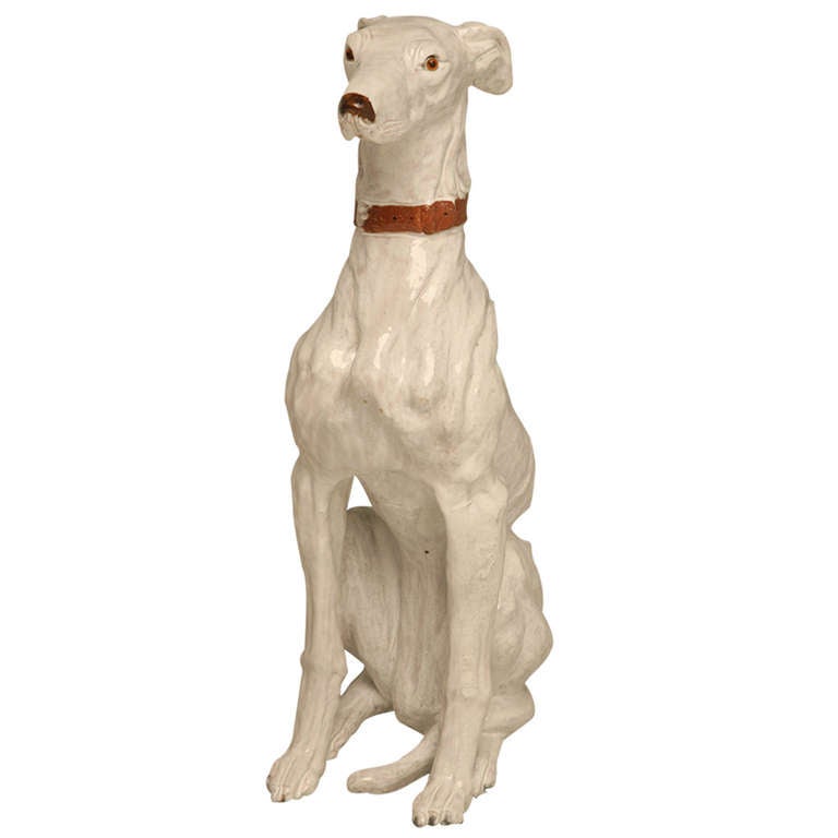 French Faicence Whippet, circa 1960s at 1stDibs