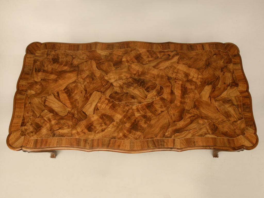 Exotic Hand-Carved Italian Oystered Olive Wood Dining Table at 1stDibs ...