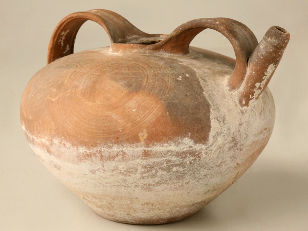 Primitive Antique French Cruche a Eau Decorated Water Pitcher at 1stDibs