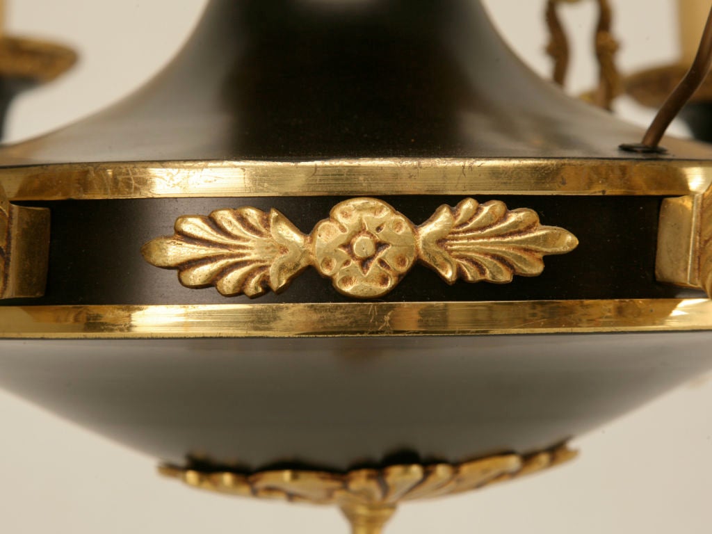 Vintage French Tole Empire Style 6 Light Chandelier at 1stDibs